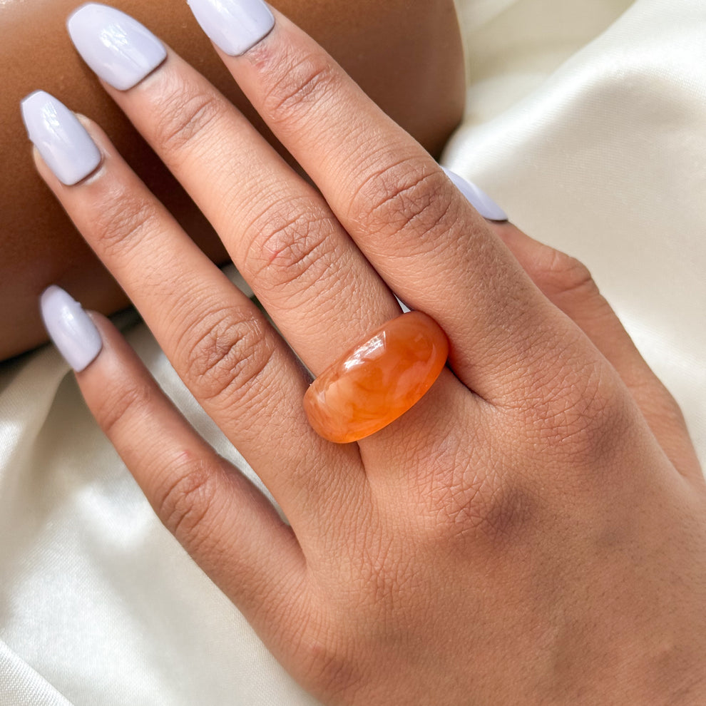 Y2K Resin Chunkey Marble Ring – A Little Extra