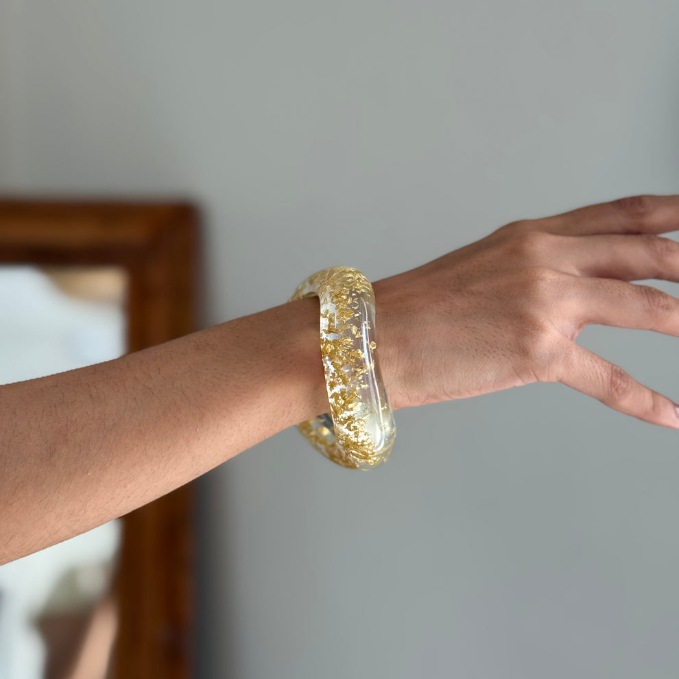Gold Foil Resin Bangle (Single) – A Little Extra